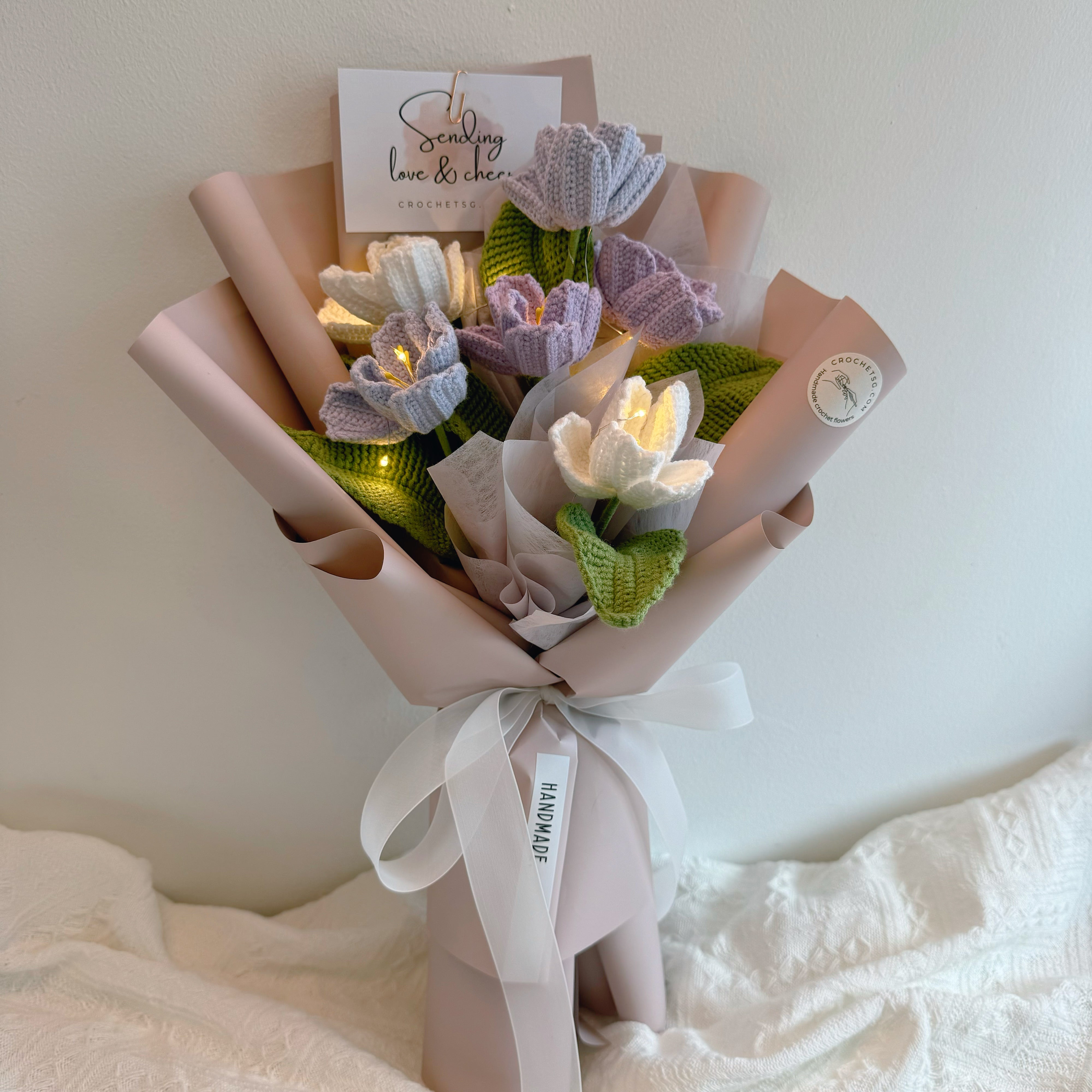 Moonlight Crochet Flower Bouquet | Elegant Handmade Tulips in Singapore ...
