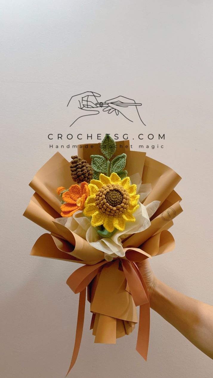 Buy Beautiful Crochet Flower Bouquets in Singapore | CrochetSG.com